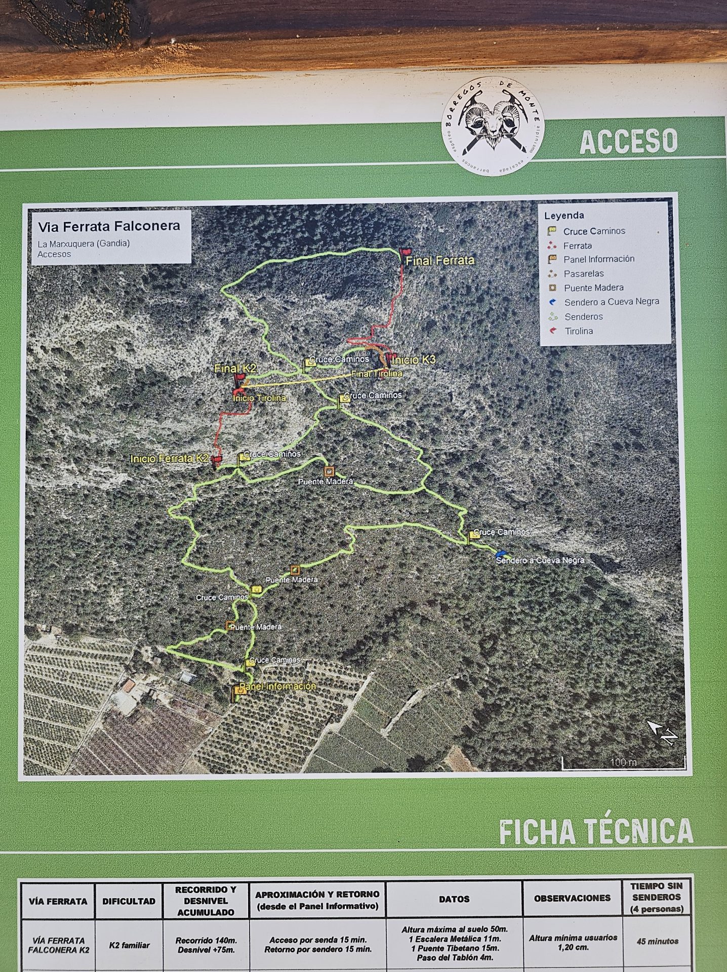 La Falconera Via ferrata | Bruggen, laders en Zip-Line [Routeinfo]